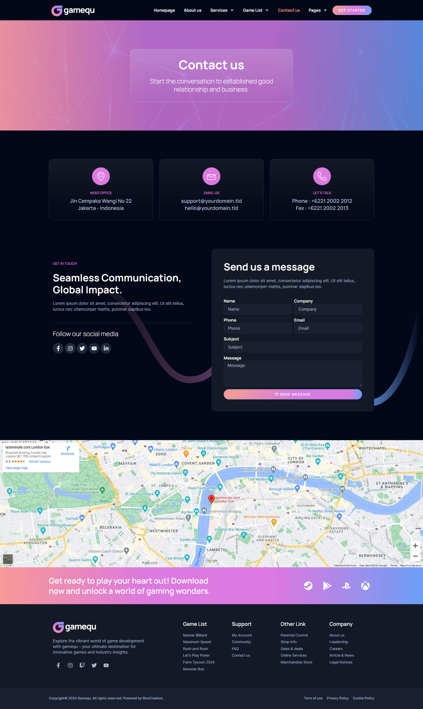 Gamequ - Game Publisher Elementor Pro Template Kit by moxcreative | ThemeForest
